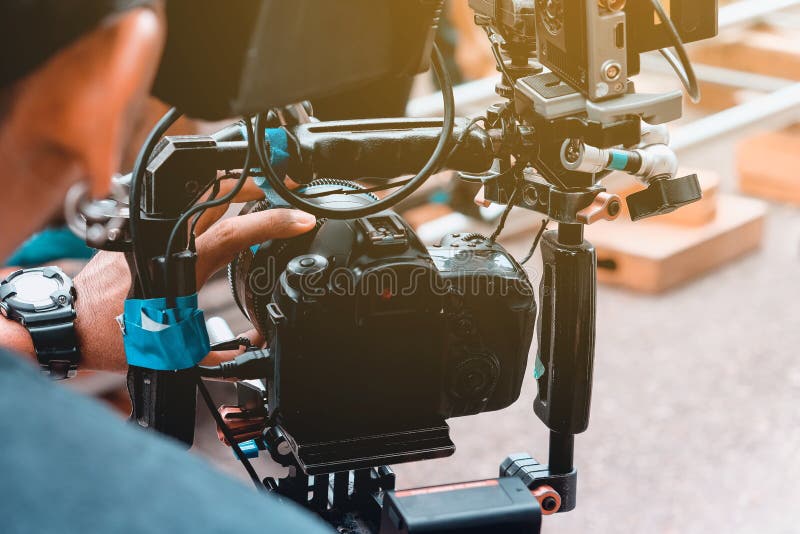 Filming With Professional Camera Stock Image - Image of phenomenon ...