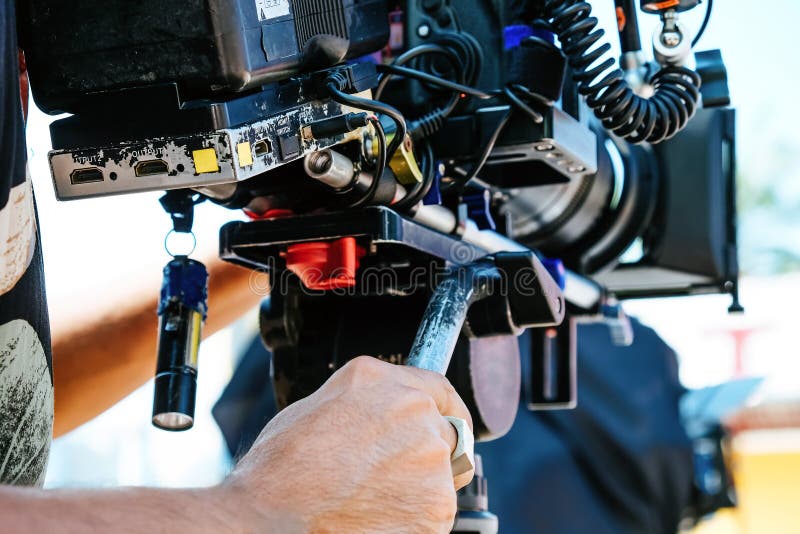 Filming with Professional Camera Stock Photo - Image of arts ...