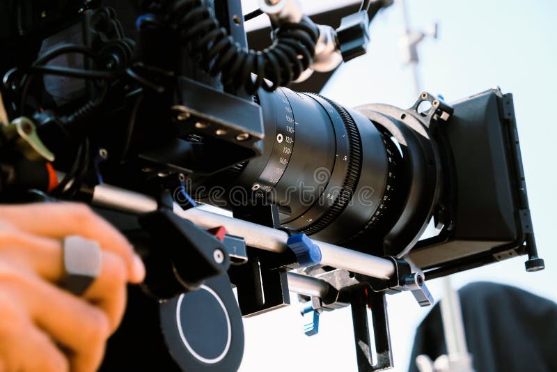 Filming with Professional Camera Stock Photo - Image of lens, broadcast ...