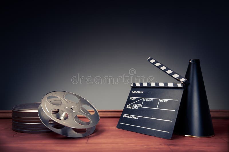 Old Film Projector with Dramatic Lighting Stock Photo - Image of ...