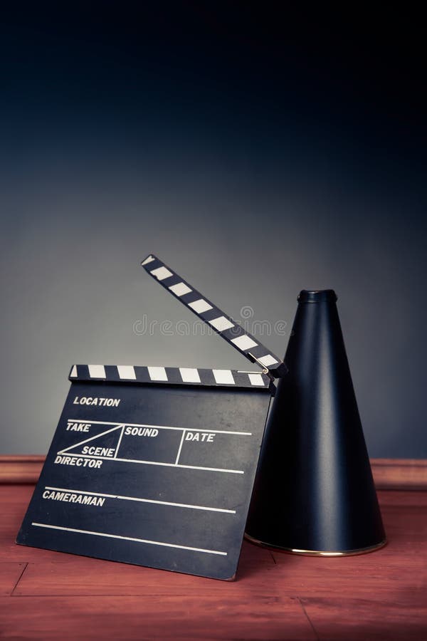 Filmmaking Scene With Dramatic Lighting Stock Image - Image of producer ...