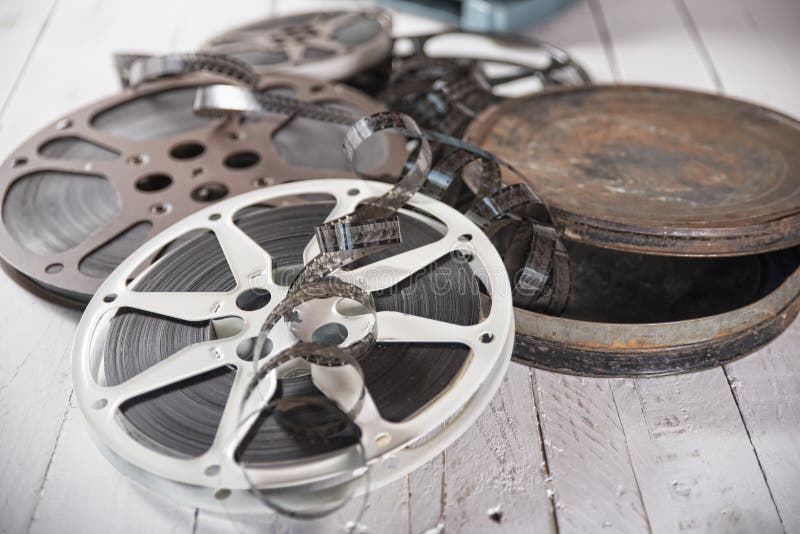 Movie film Reel & Can stock photo. Image of film, shoot - 3561404