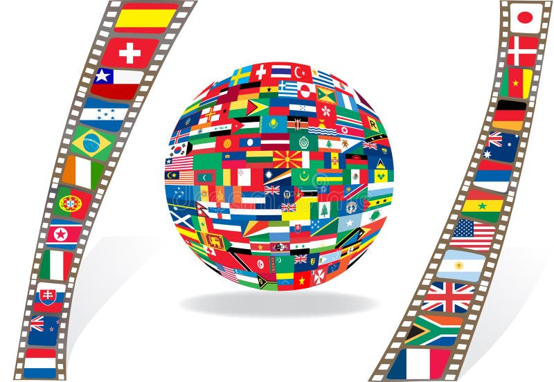 Film Strip Containing Flags Stock Illustration - Illustration of german ...