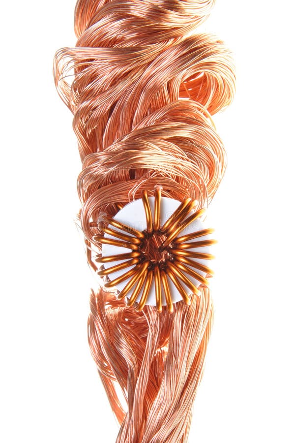 Filo di rame con la bobina fotografia stock. Immagine di distribuzione ...