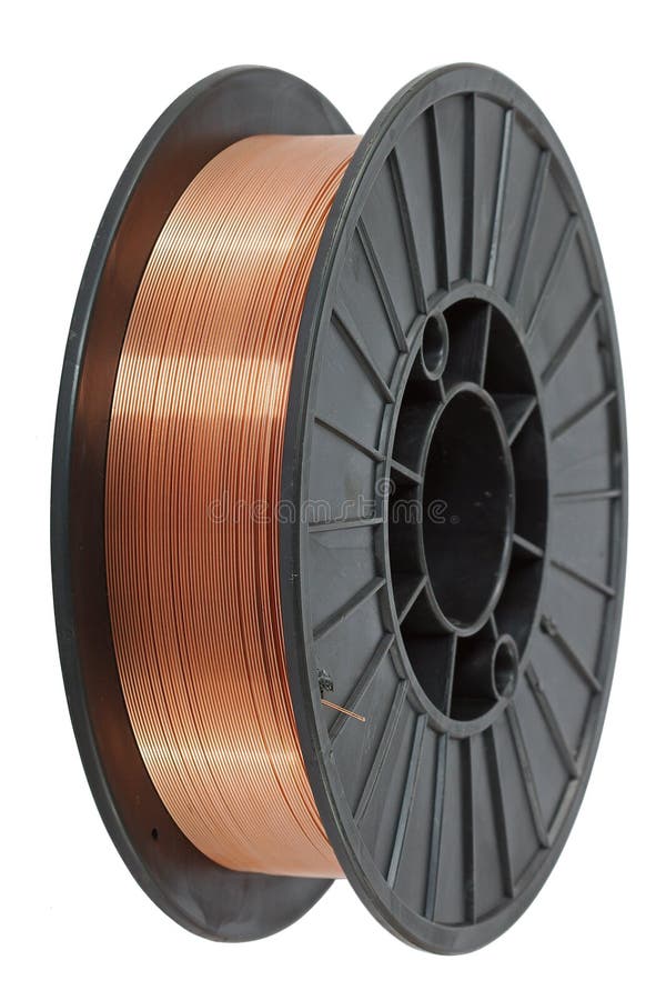 Filo di rame sulla bobina fotografia stock. Immagine di cavo - 33993286