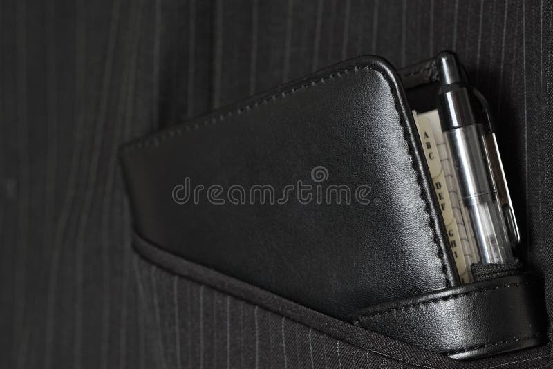 Filofax in suit pocket B stock image. Image of organiser - 36696395