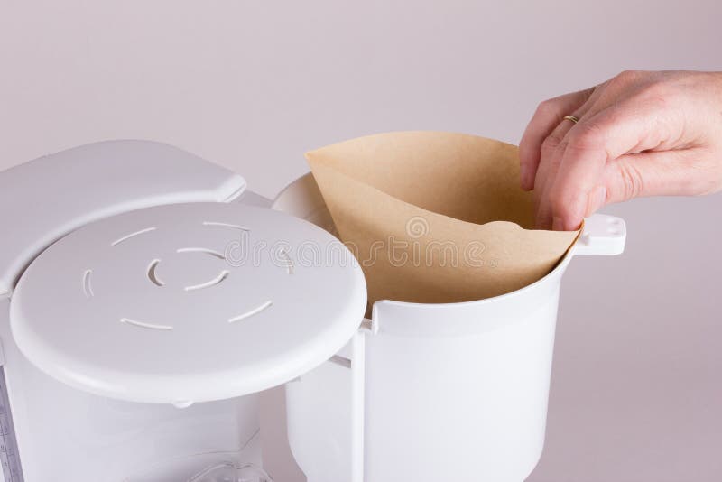 Filter bag in coffee maker stock photo. Image of coffee - 34340554