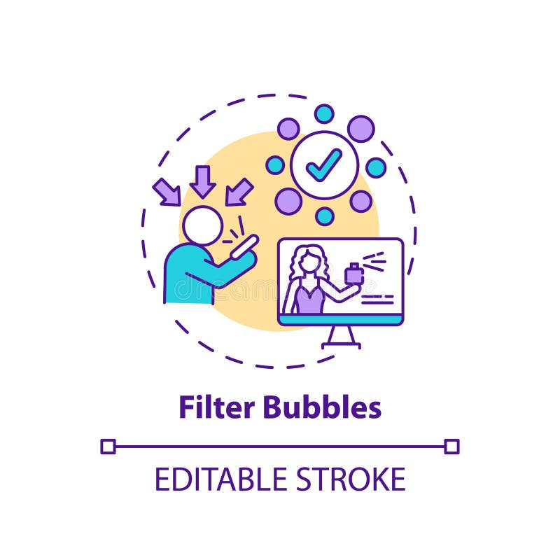 Filter Bubbles Concept Icon Stock Illustration - Illustration of media ...
