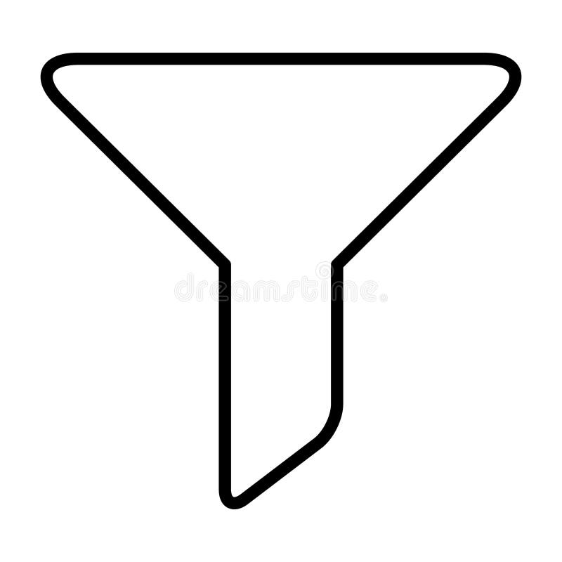 Filter Button Web Shape Icon, Flat Filtering Symbol, Funnel Sign Vector ...