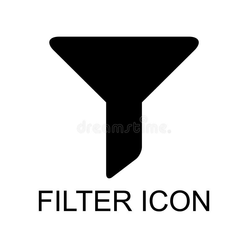 Filter Button Web Shape Icon, Flat Filtering Symbol, Funnel Sign Vector ...