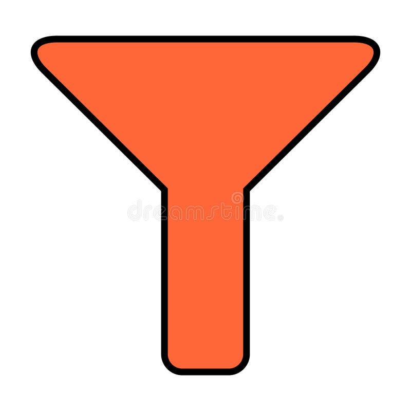 Filter Button Web Shape Icon, Flat Filtering Symbol, Funnel Sign Vector ...