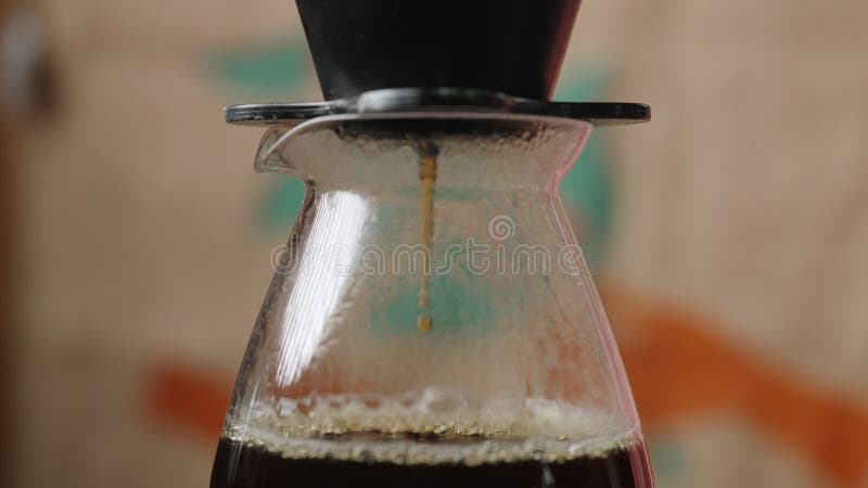 Filter Coffee Brewing. 120 Frames Per Second Slow Motion Stock Video ...