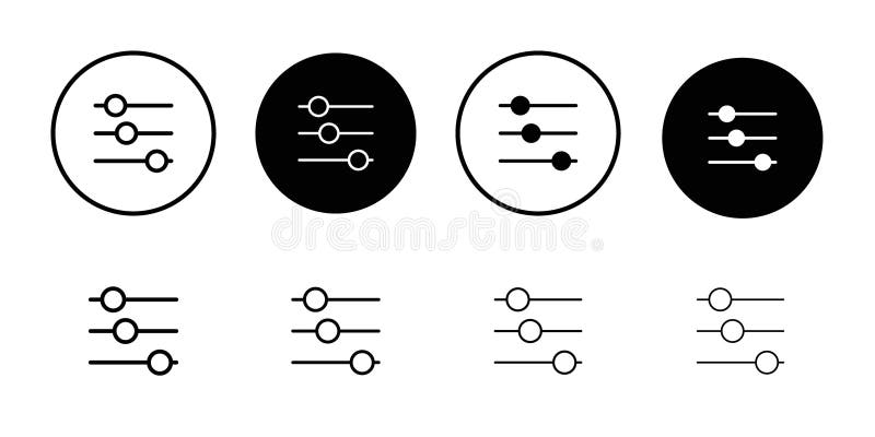 Filter Control Icon Flat Fill Set Collection Stock Vector ...