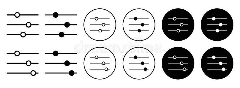 Filter Control Icon Outline Flat Icon Stock Vector - Illustration of ...