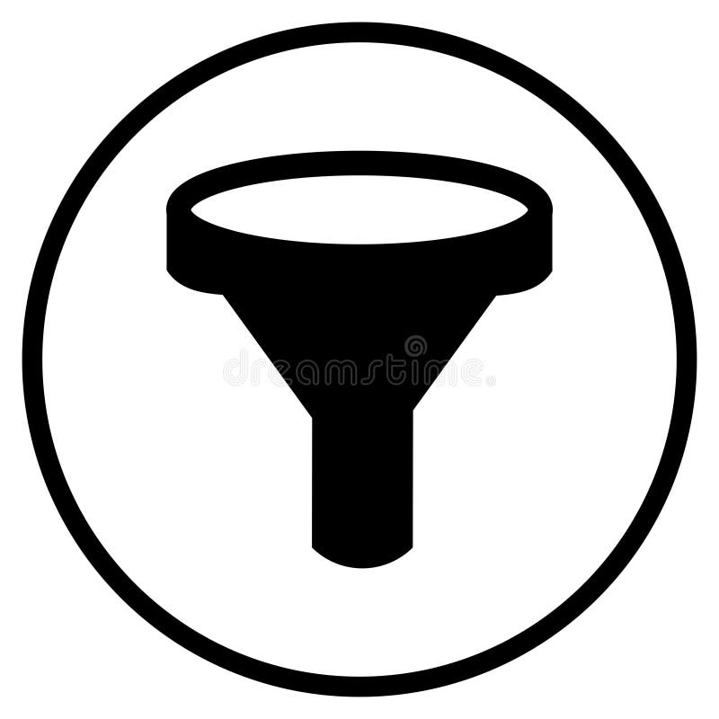 Filter Icon in Black Circle Stock Illustration - Illustration of ...