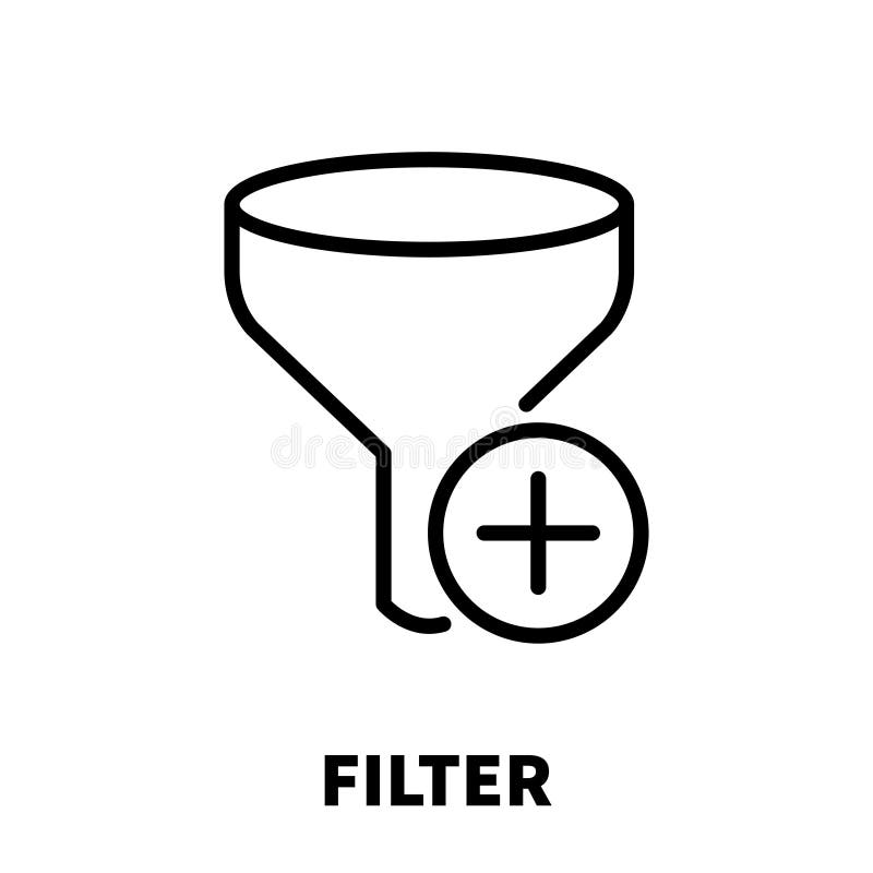 Filter Icon or Logo in Modern Line Style. Stock Vector - Illustration ...