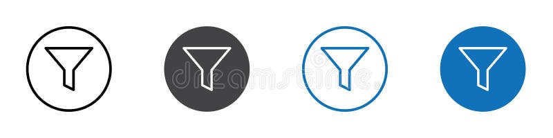 Filter Icon Flat Editable Icon Mark Set Stock Vector - Illustration of ...