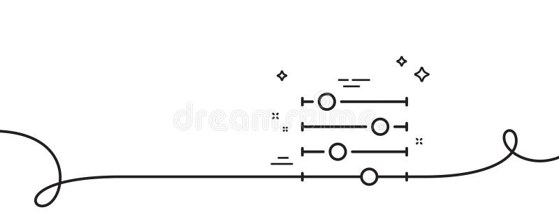 Filter Line Icon. Control Bar Sign. Continuous Line with Curl. Vector ...