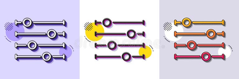 Filter Line Icon. Control Bar Sign. Halftone Dotted Pattern. Vector ...