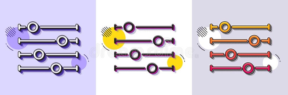 Filter Line Icon. Control Bar Sign. Halftone Dotted Pattern. Vector ...