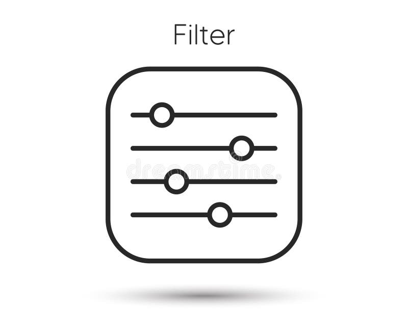 Filter Line Icon. Control Bar Sign. Volume Balance Symbol. Vector Stock ...