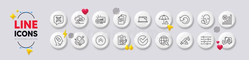 Filter, Medical Analytics and Co2 Gas Line Icons. for Web App, Printing ...