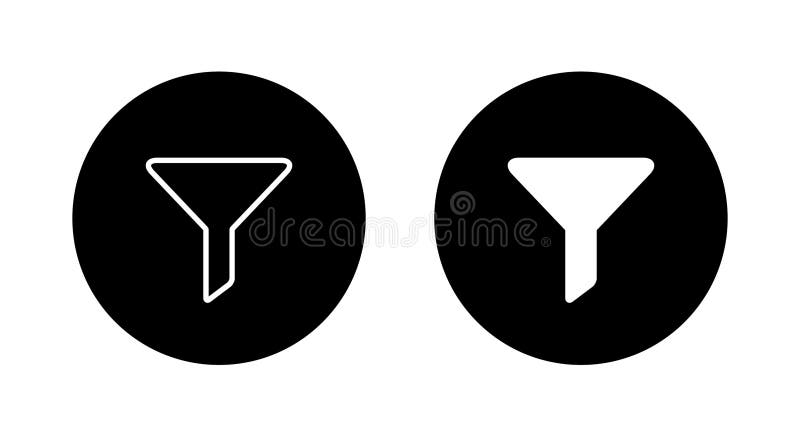 Filter Menu Icon on Black Circle Stock Vector - Illustration of design ...