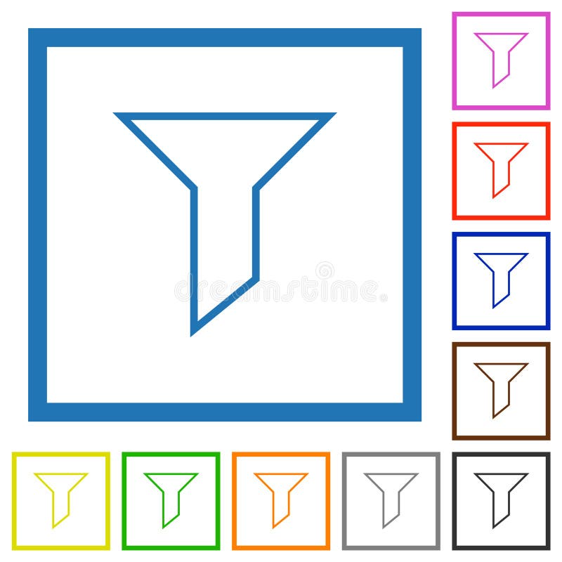 Filter Outline Flat Icons with Outlines Stock Vector - Illustration of ...