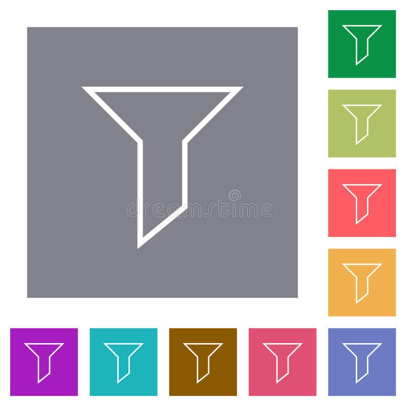 Filter Outline Flat Icons with Outlines Stock Vector - Illustration of ...