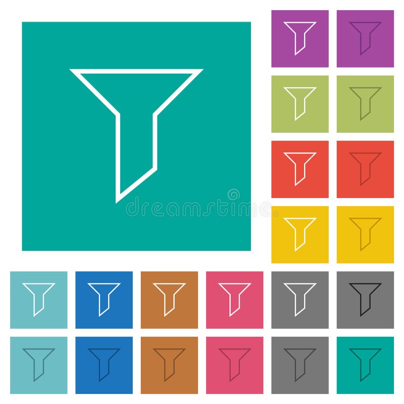 Filter Outline Flat Icons with Outlines Stock Vector - Illustration of ...