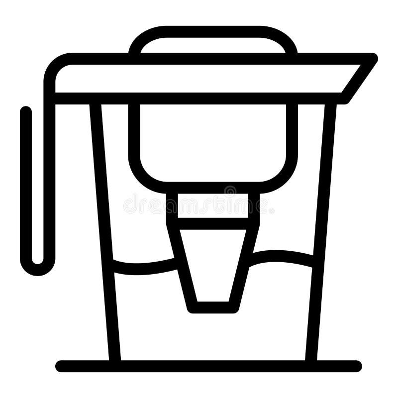 Filter Pitcher Icon, Outline Style Stock Vector - Illustration of line ...
