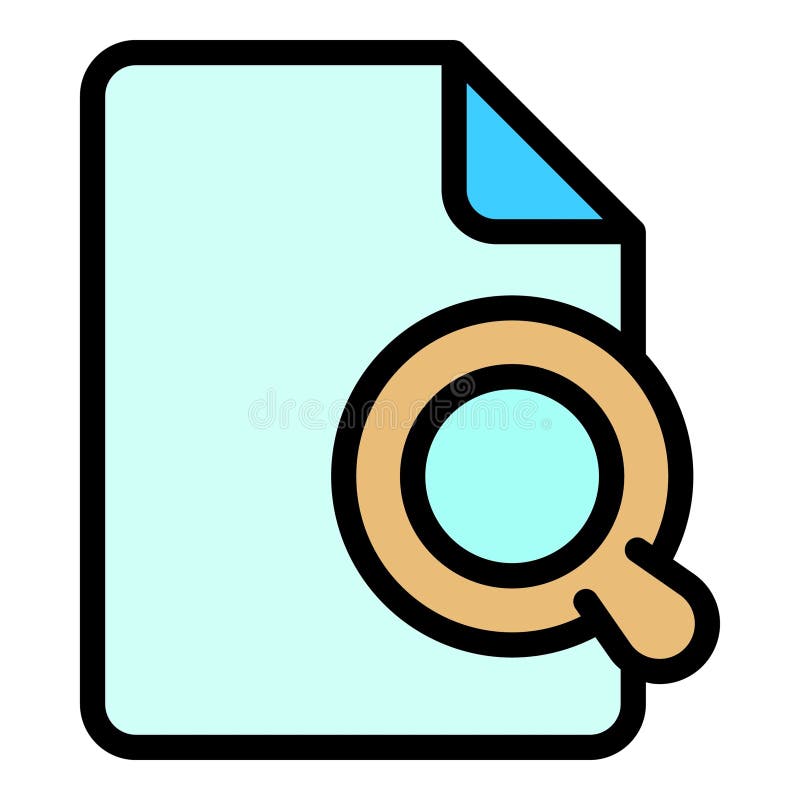 Filter Search Document Icon Vector Flat Stock Illustration ...