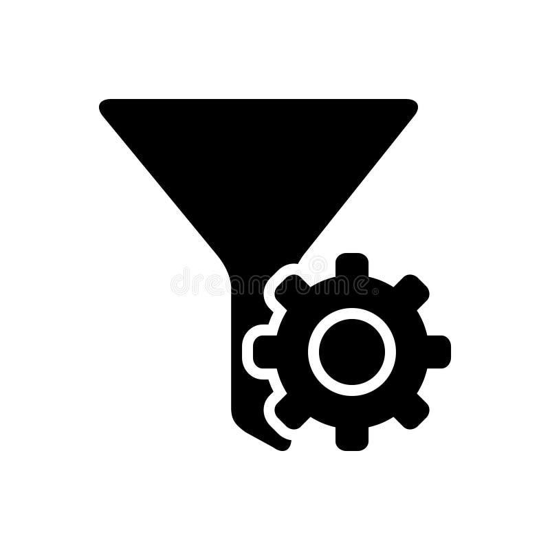 Black Solid Icon for Filter, Settings and Data Stock Vector ...