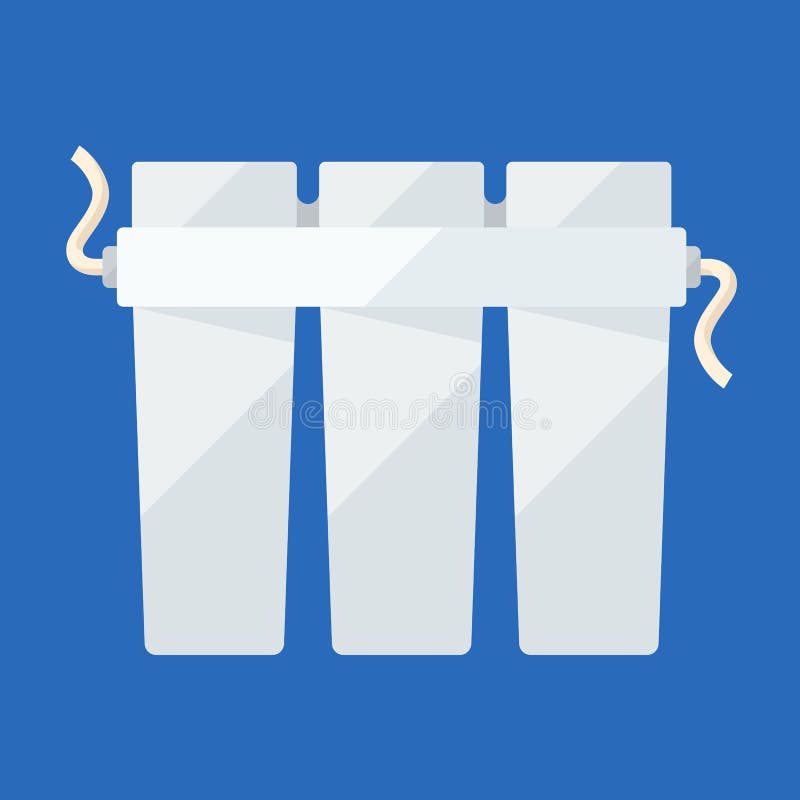 Filter Triple Cartridge Flat Icon for Water Flow Purifying Stock Vector ...