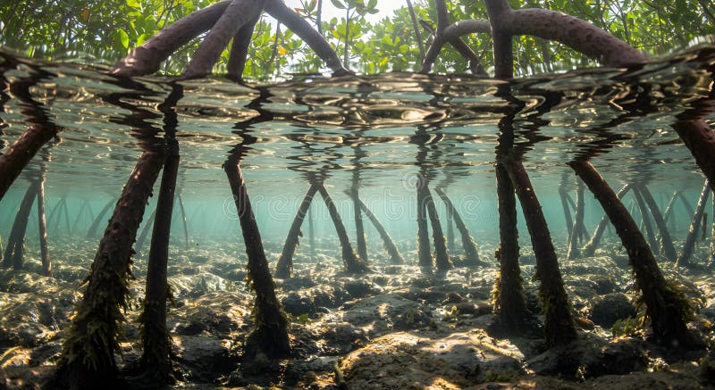 Filtered Light through Mangrove Breathing Roots on Java S Tidal Flat ...