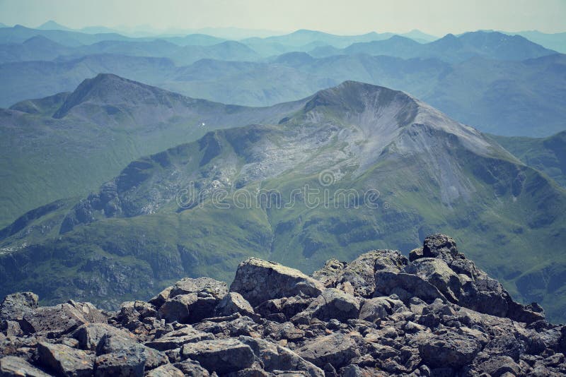 Filtered View from the Ben Nevis Summit Stock Image - Image of cloud ...