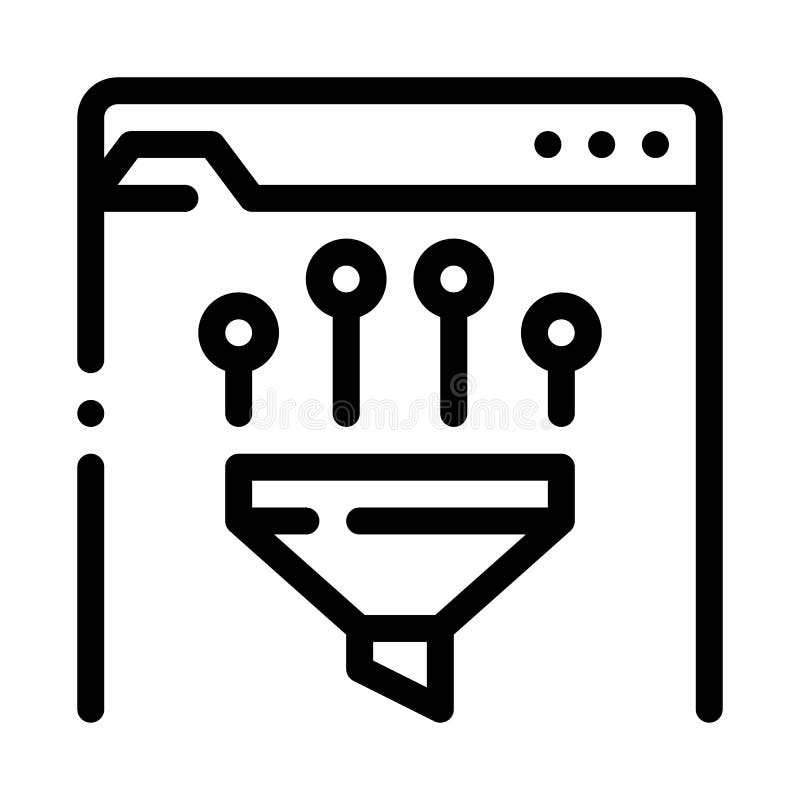Filtering Data Icon Vector Outline Illustration Stock Vector ...