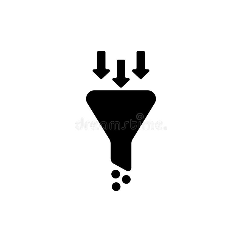 Filtering Funnel Icon. Funnel Symbol. Vector EPS 10. Isolated on White ...