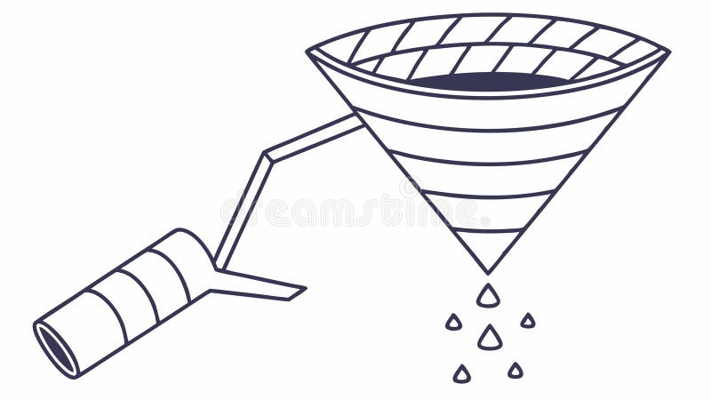 Filtering Funnel with Liquid Drops - Purity Refinement Process, Vector ...