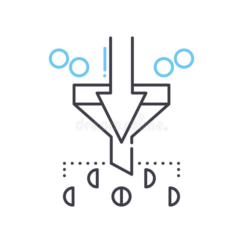 Filtering Line Icon, Outline Symbol, Vector Illustration, Concept Sign ...