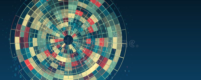 Filtering Machine Algorithms Data Stream In The Form Of An Array Of Circles And Binary Code