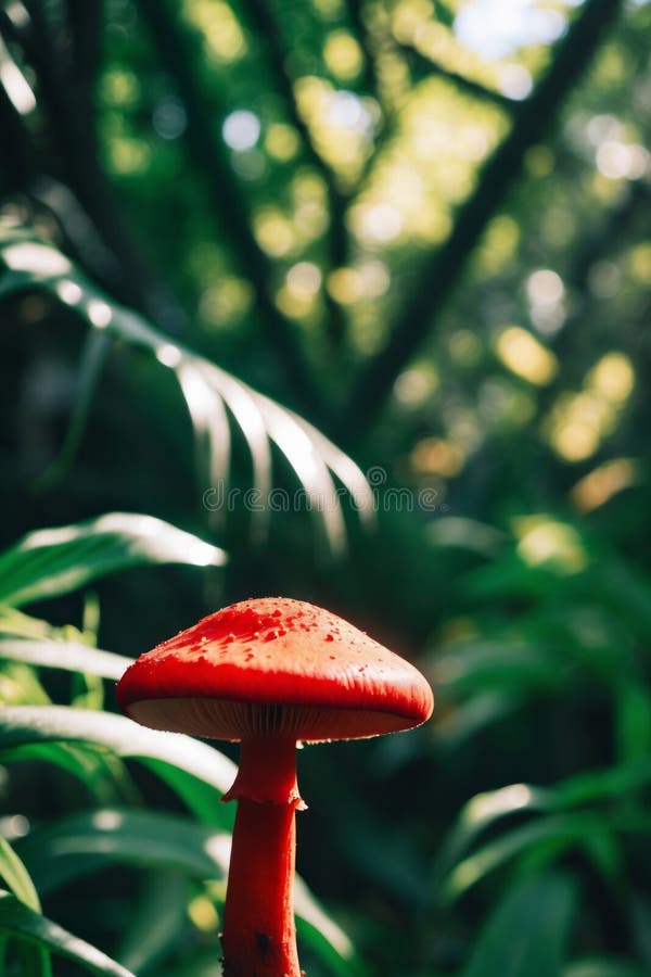 Filtering Over Jungle Along on through Shining Macro through Mushroom ...
