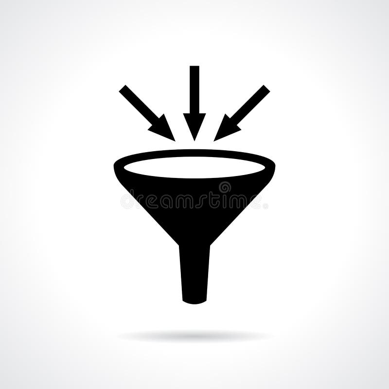 Filter funnel symbol stock vector. Illustration of funnels - 55195380