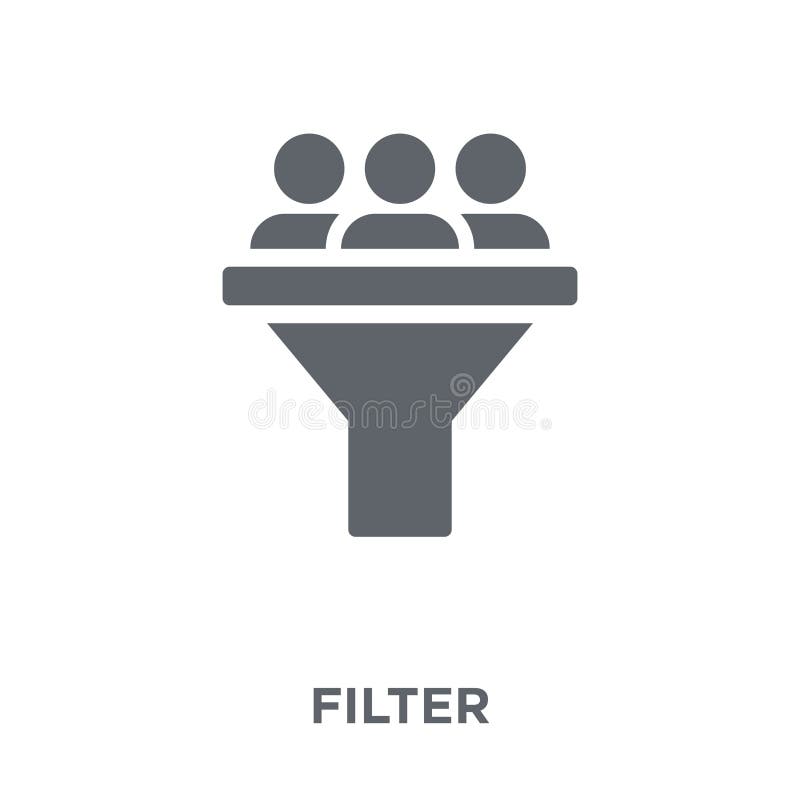 Het Het Vectordieteken En Symbool Van Het Filterpictogram Op Witte ...