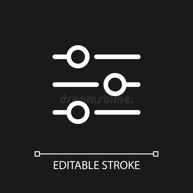 Filters Button Pixel Perfect White Linear Ui Icon for Dark Theme Stock ...