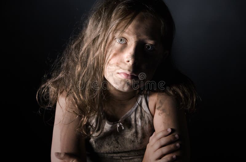 Filthy Child stock image. Image of home, dark, muddy - 25709407