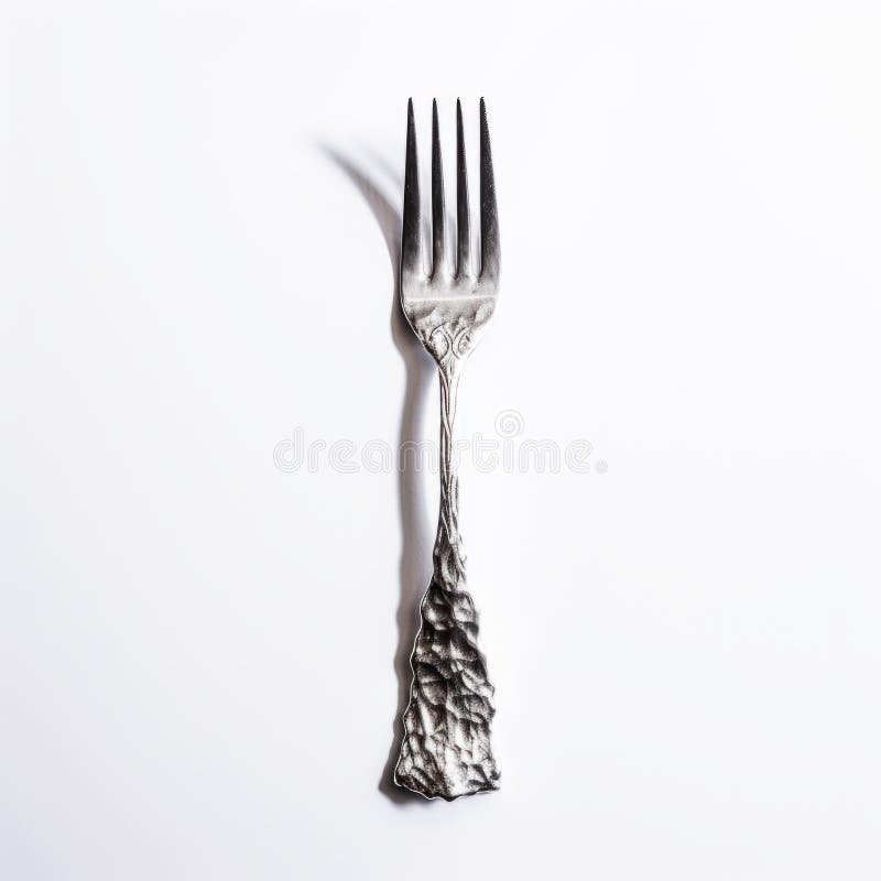Filthy Sculpture Style Silver Fork with Forked Tip Stock Illustration ...