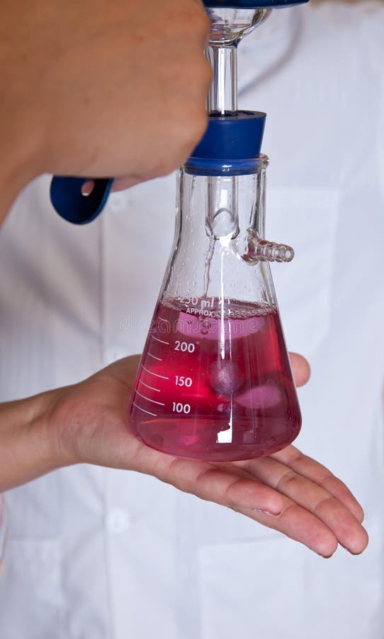 Filtrated Clear Permanganate Solution in Flask Stock Photo - Image of ...