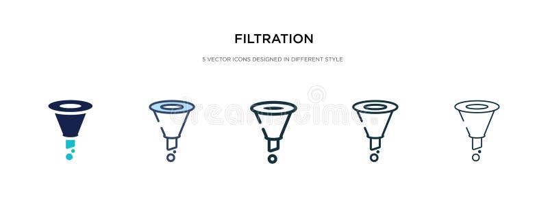 Filtration Icon in Different Style Vector Illustration. Two Colored and ...