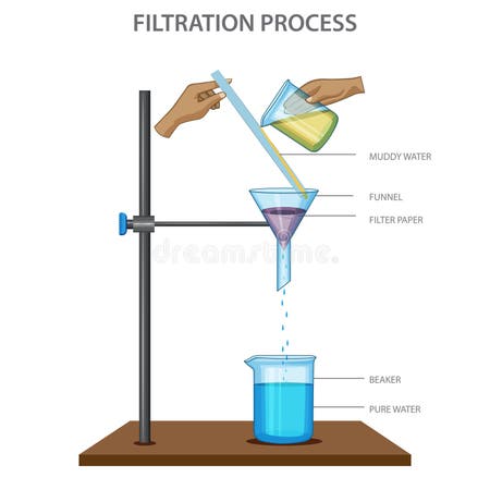 Filtration Process Science Experiment Vector Illustration Stock Vector ...